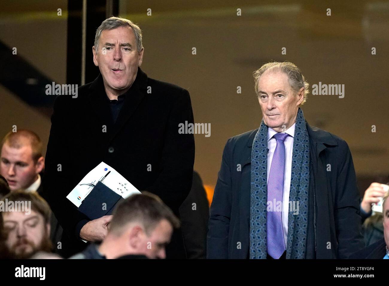 Former Ireland goalkeeper Packie Bonner (left) and former manager Brian ...