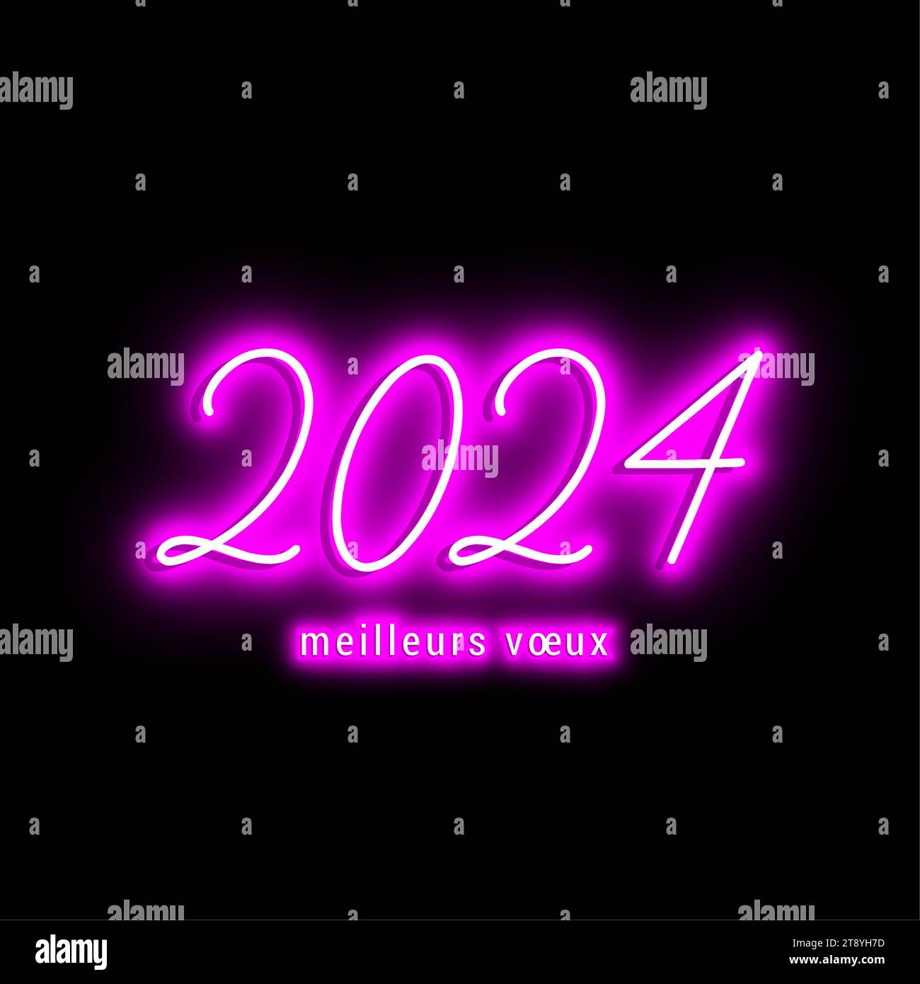 2024 - happy new year neon - best wishes neon 2024 background Stock ...