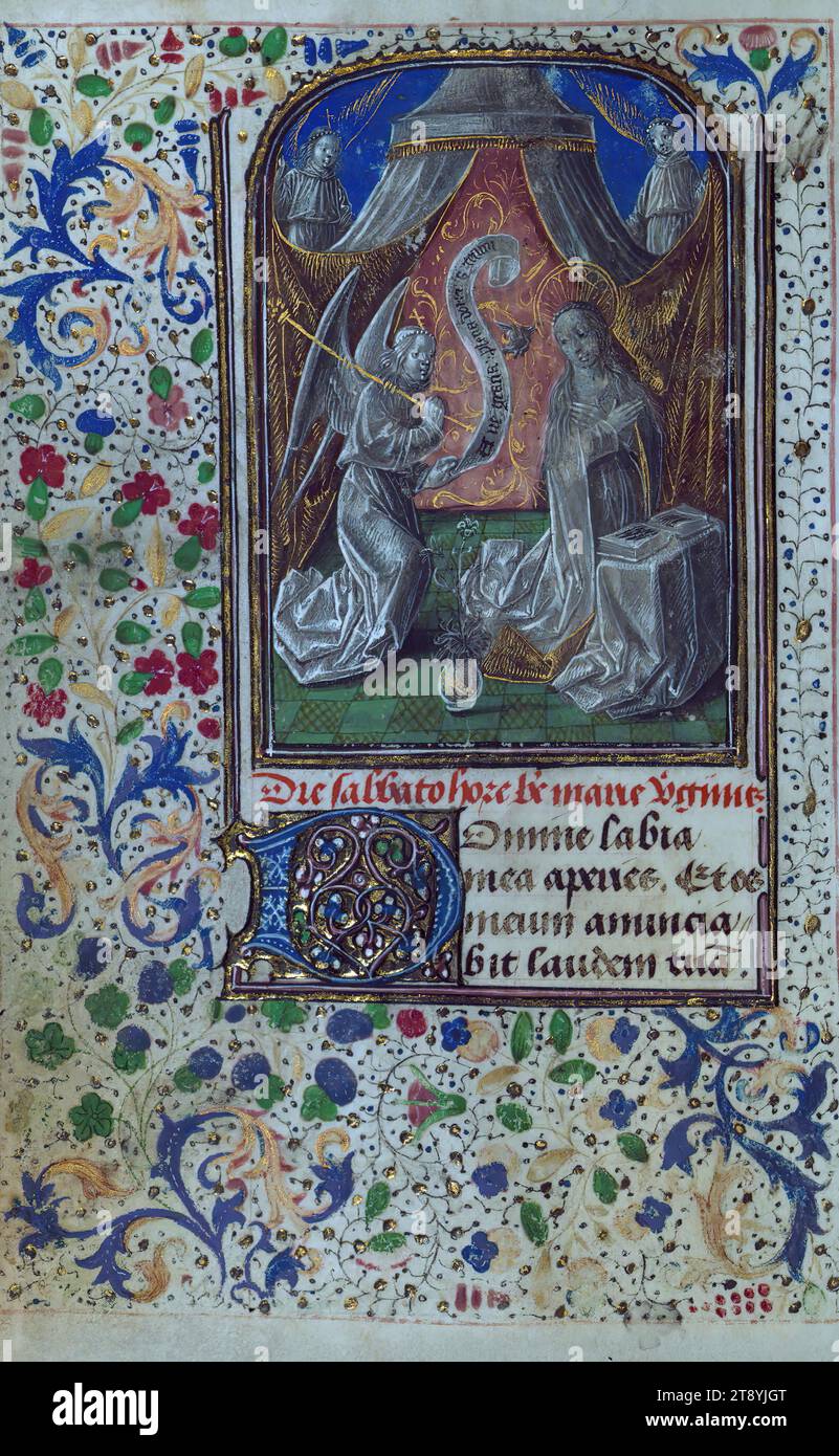 Book of Hours, Annunciation, Illuminated in the style of the Master of ...