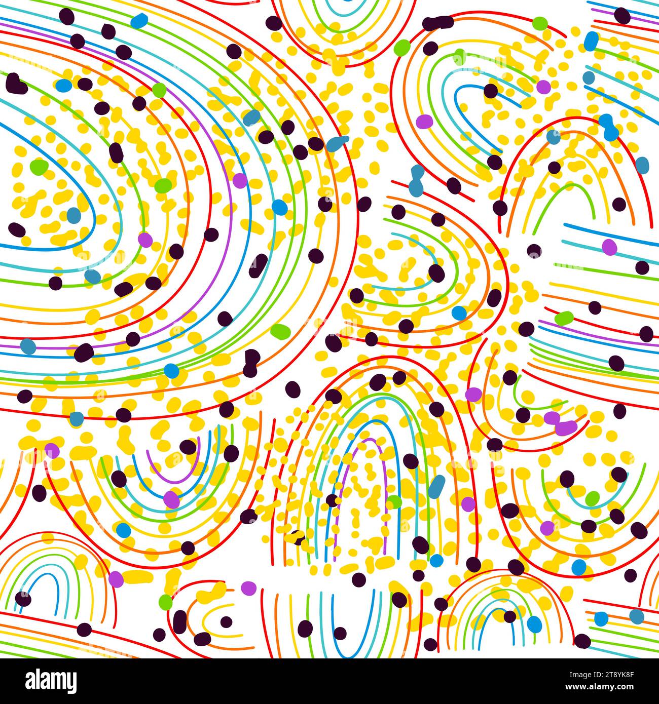 Seamless pattern simple rainbow lines. Vector illustration Stock Vector ...