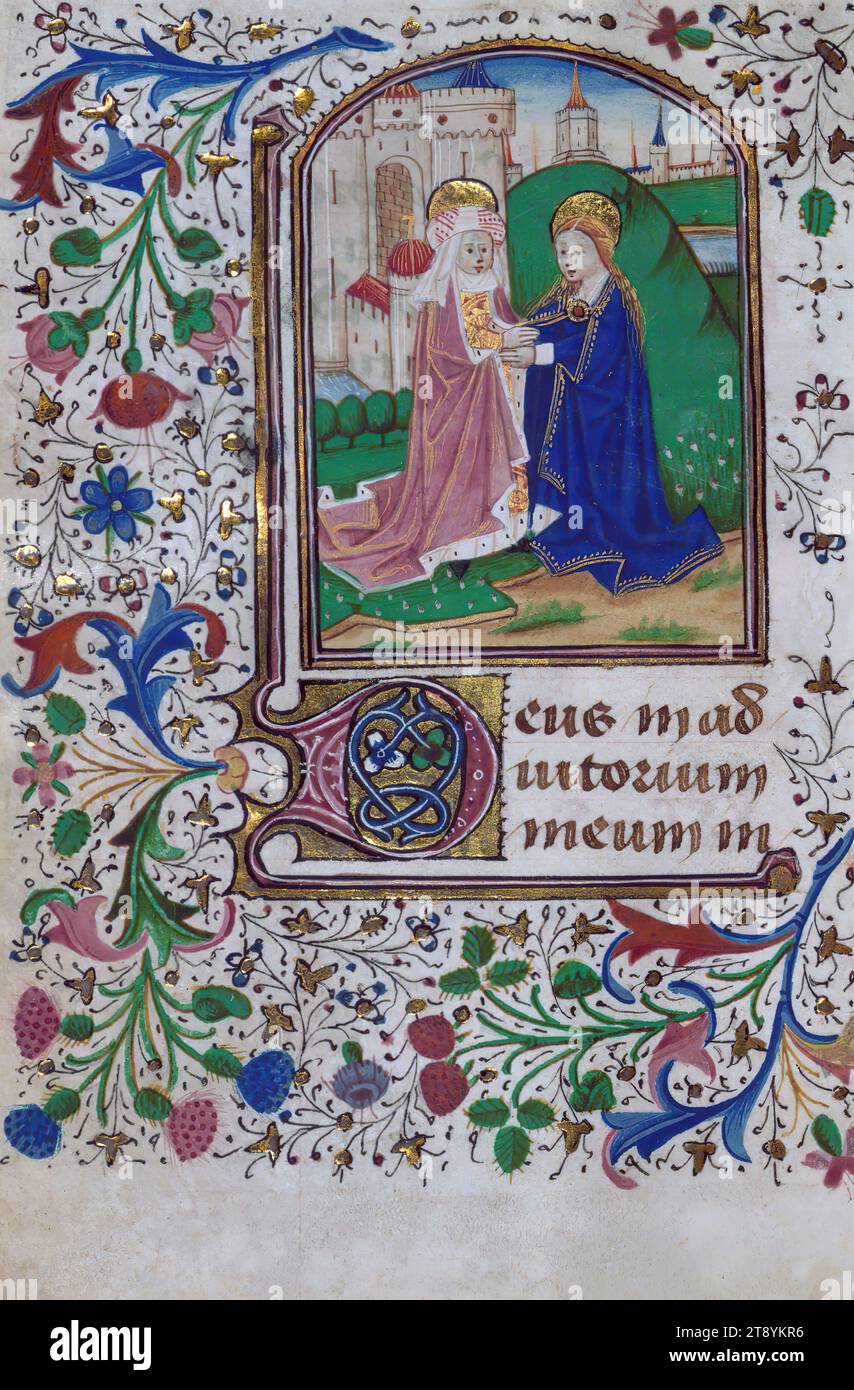 Book of Hours, Visitation, This richly illuminated Book of Hours was ...