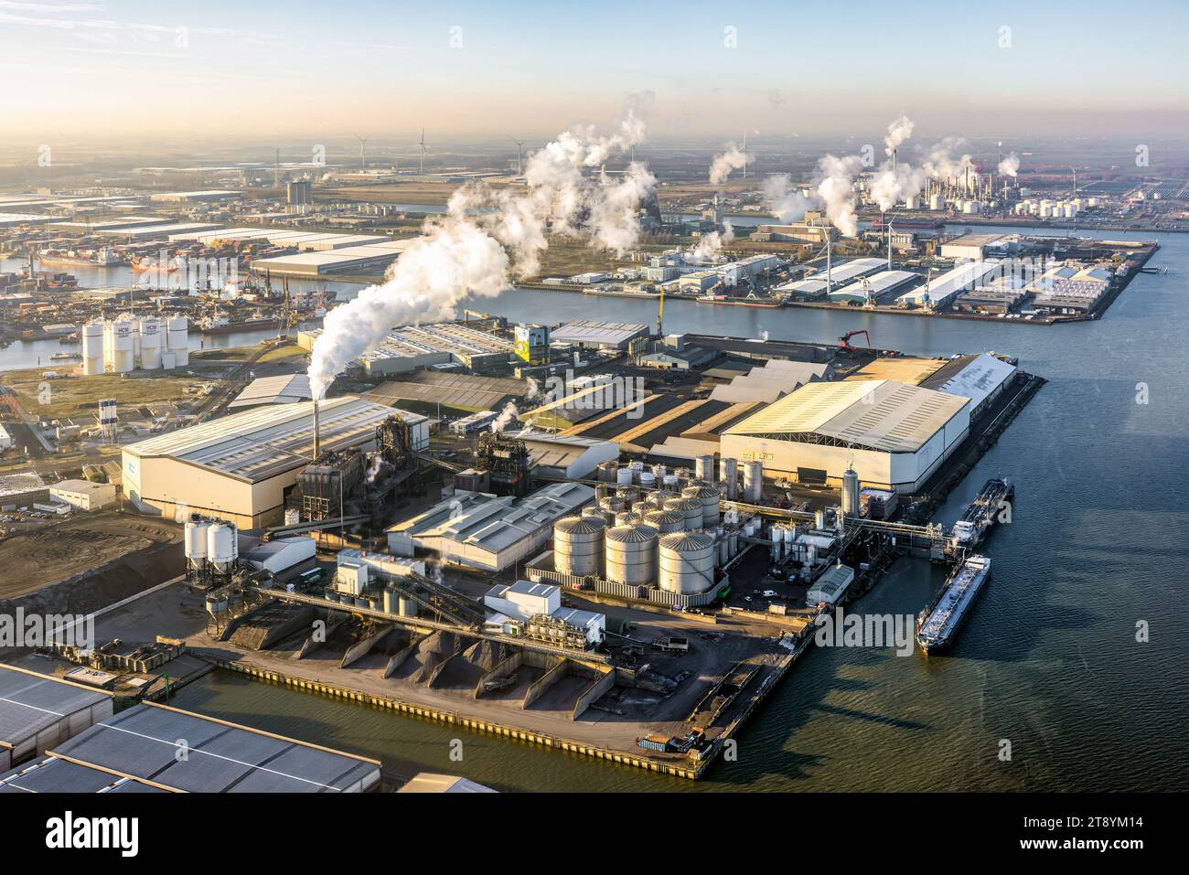 Moerdijk, The Netherlands - December 14, 2022: Aerial view industrial ...