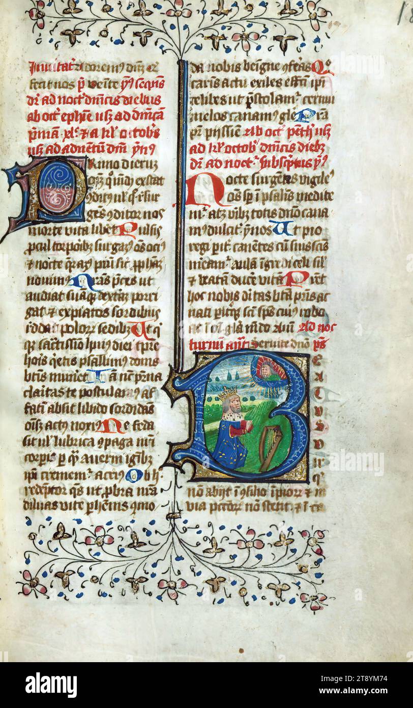 Breviary, Initial 'B,' with King David penitent, This Breviary was ...