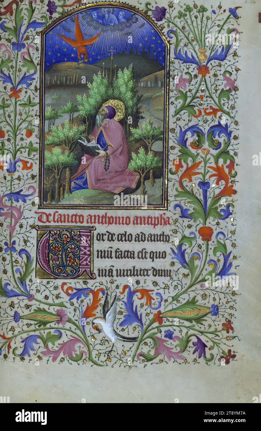 Malet-Lannoy Hours, St. Antony nourished by angel, This Book of Hours ...