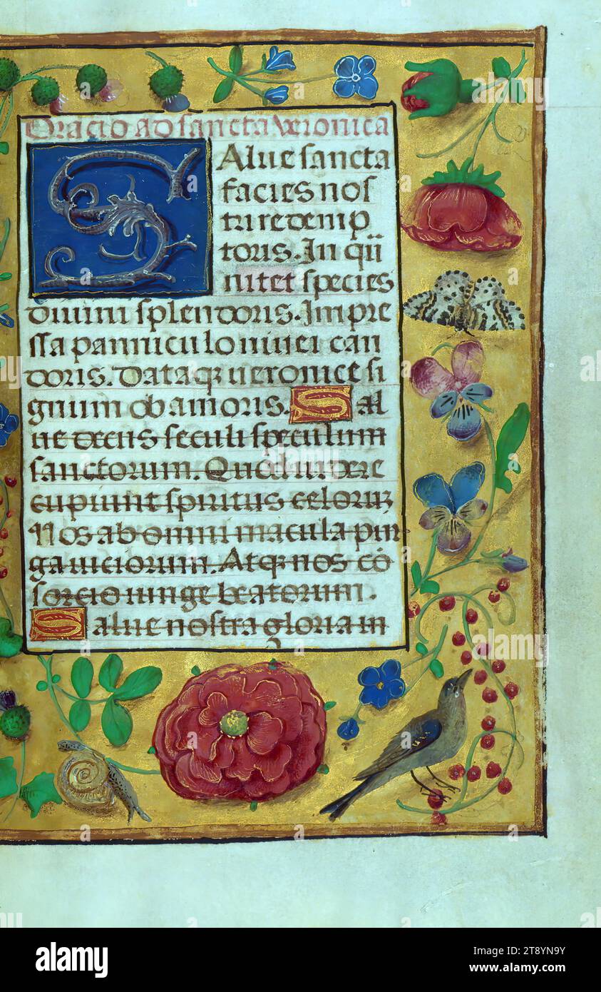 Book of Hours, Decorated Initial, This pocket-size Book of Hours, ca ...