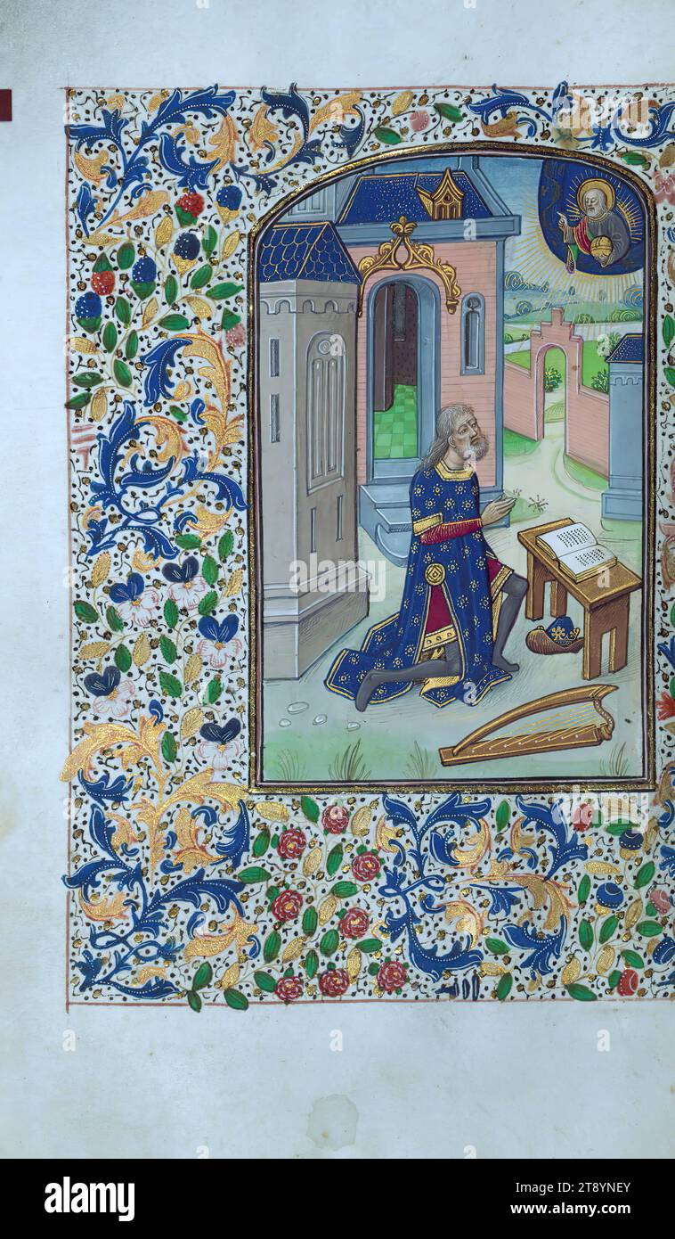 Book of Hours, David Praying, This Book of Hours illuminated ca. 1470 ...