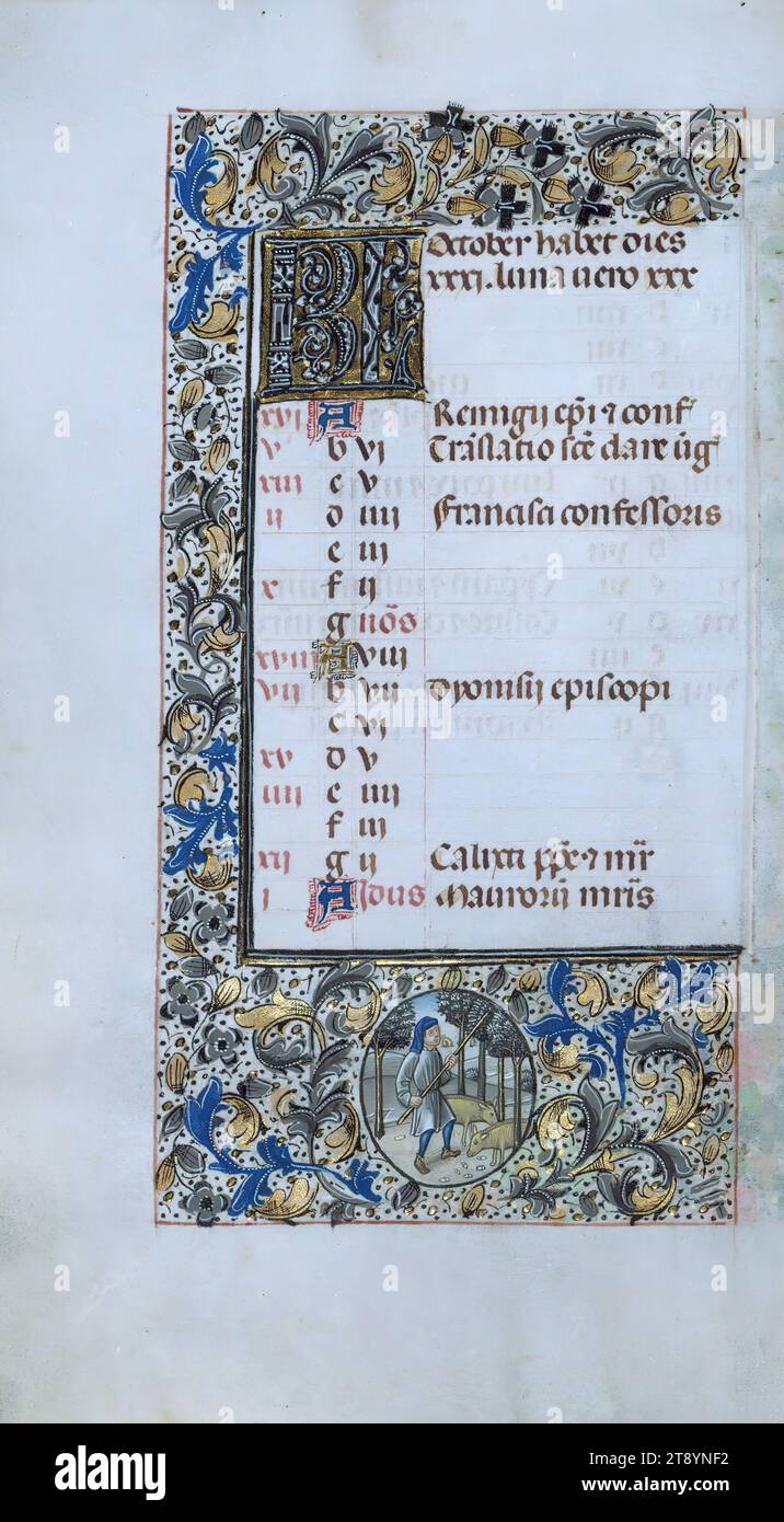 Book of Hours, Labors of the Months: Man Knocking Acorns, This Book of ...