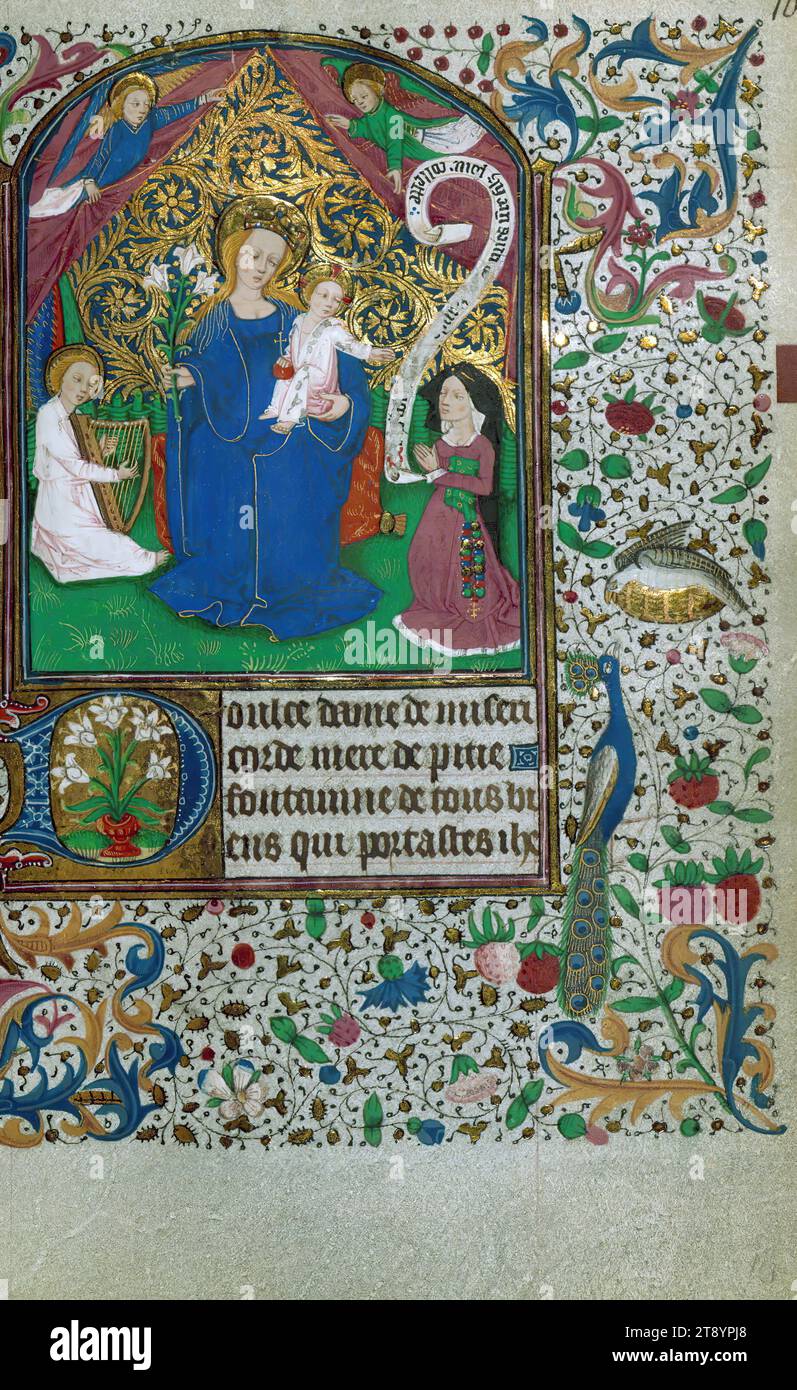 Book of Hours, Virgin and Child adored by female manuscript owner named ...