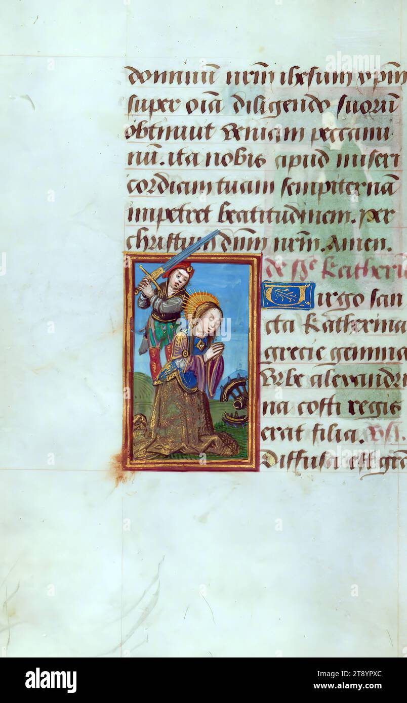 Book of Hours, Beheading of St. Catherine, This beautifully bound Book ...