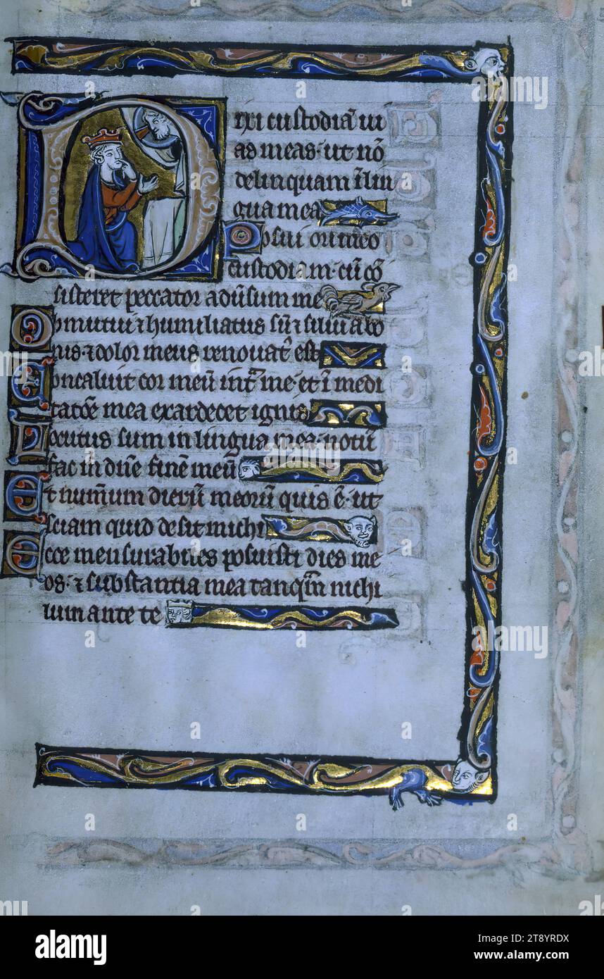 Psalter from a Psalter-Hours (second half in Paris), Initial 'D' with ...