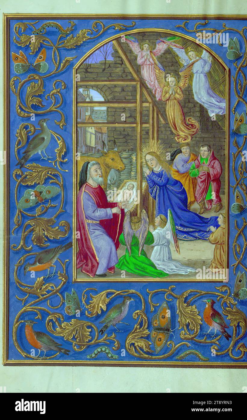 Book of Hours (Medieval text, Modern illuminations), Nativity ...