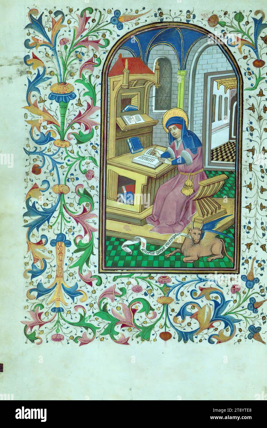 Book of Hours, St. Luke writing in book, Made for use in the diocese of ...