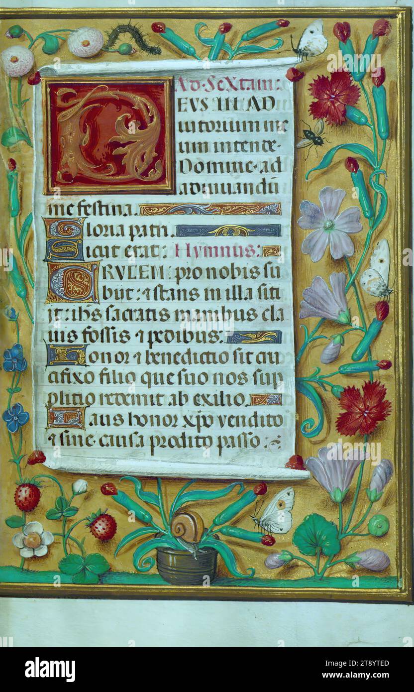 Book of Hours (Medieval text, Modern illuminations), Initial ...