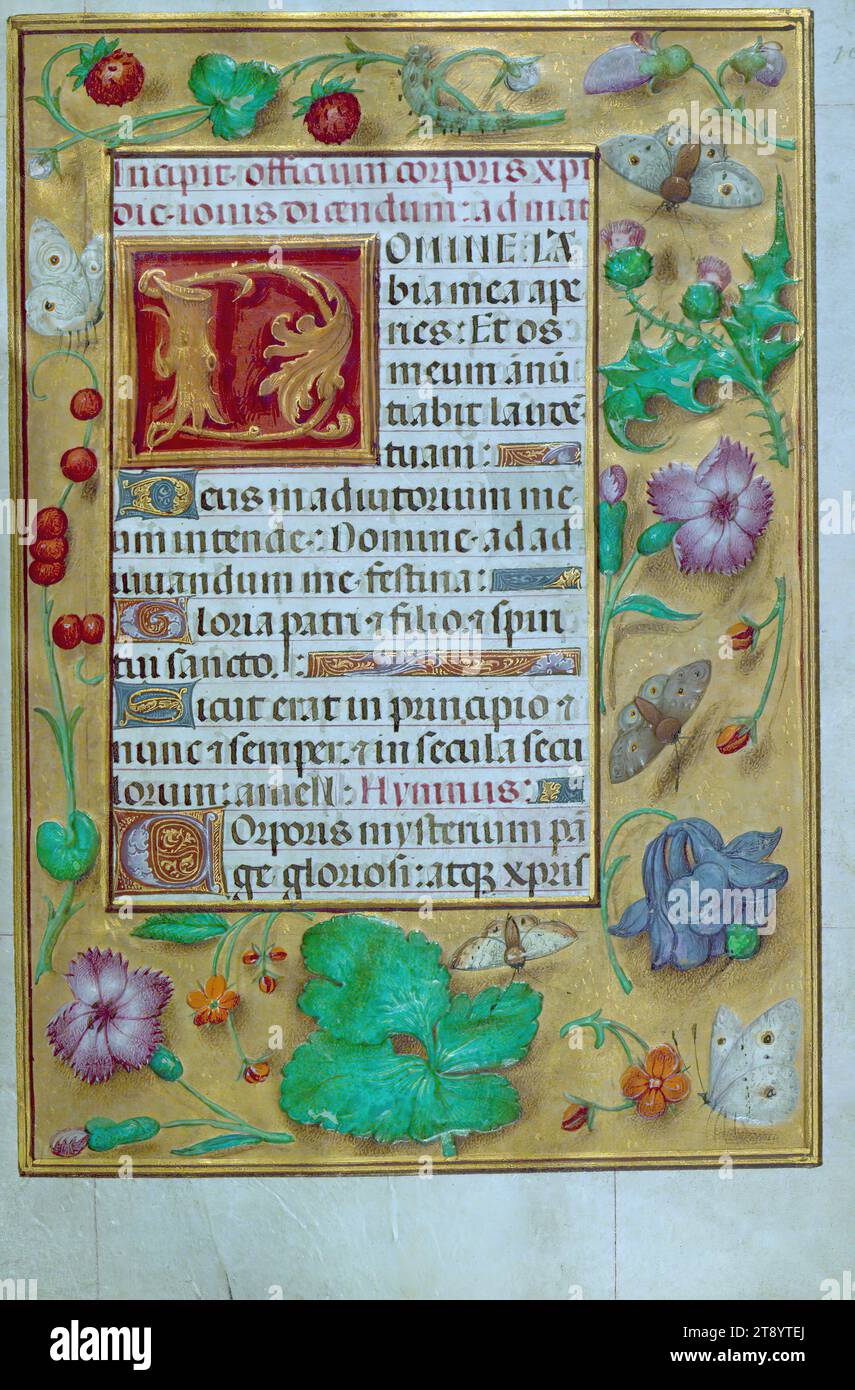 Book of Hours (Medieval text, Modern illuminations), Initial ...