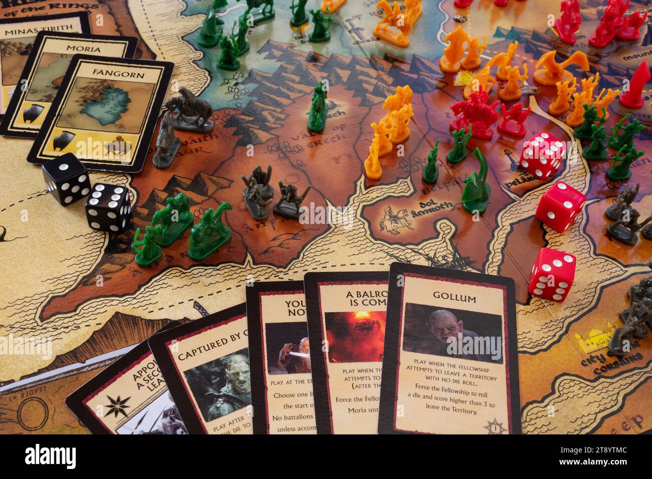 Close up to a Lord of the rings risk strategy board game trilogy ...