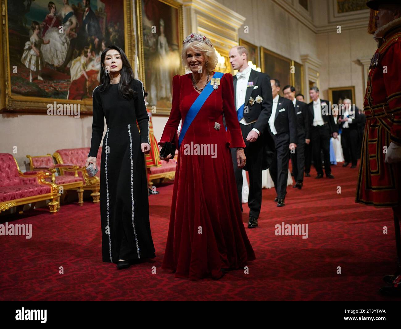Queen Camilla and the wife of President of South Korea Yoon Suk Yeol ...