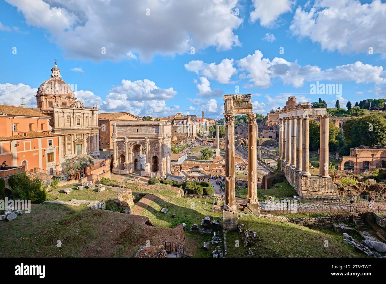 Rome, Italy - October 29 2023: Roman Forum (Foro Romano), Temple of ...