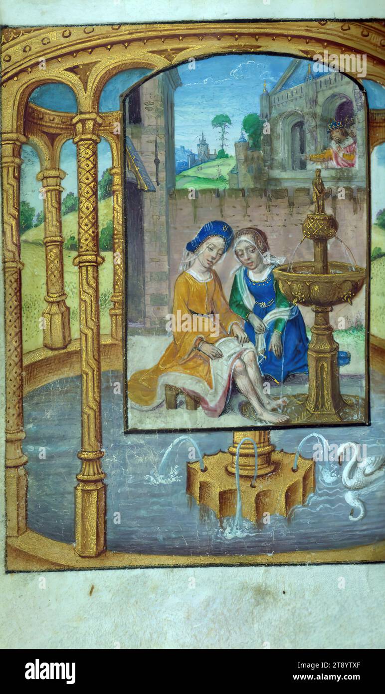 Book of Hours, Bathsheba observed by David, This manuscript was created ...