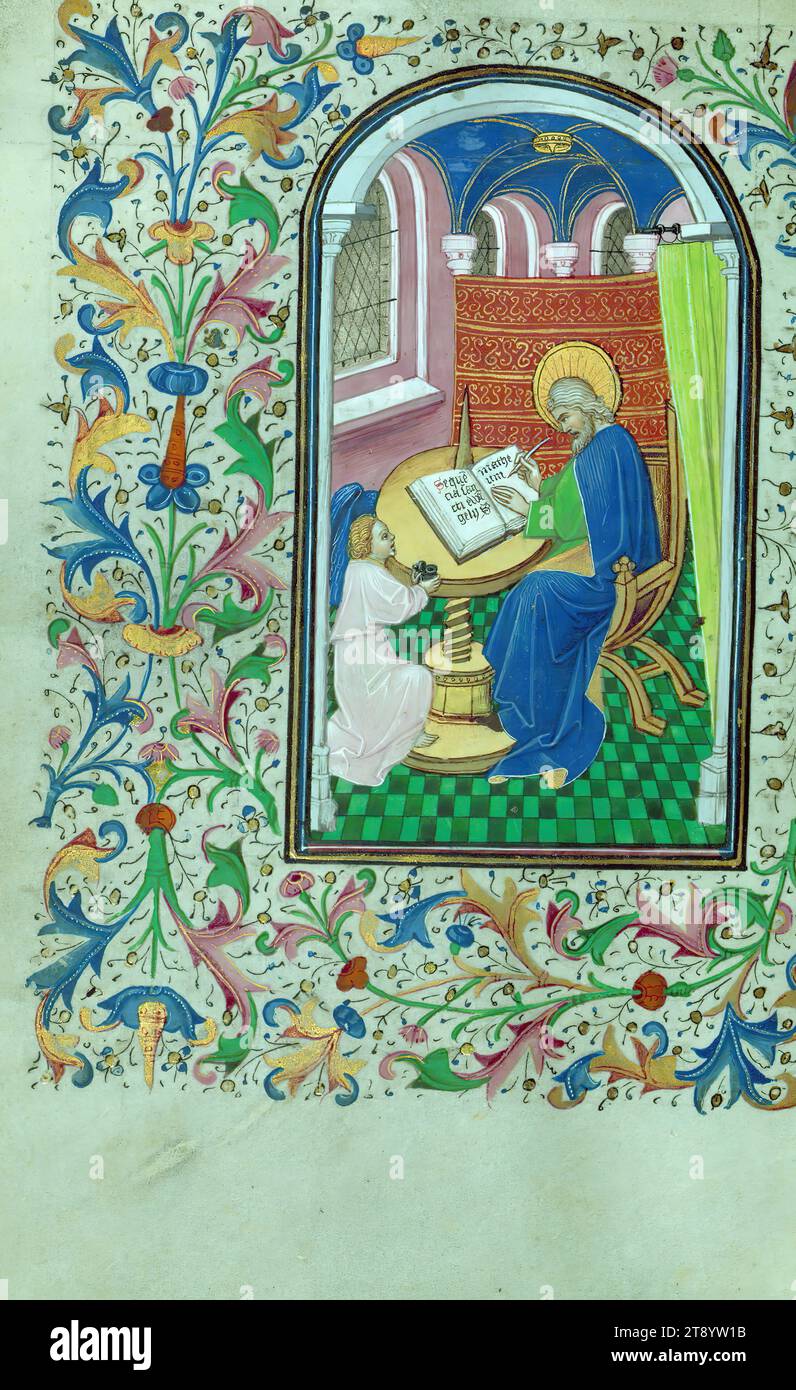 Book of Hours, St. Matthew writing, Made for use in the diocese of ...