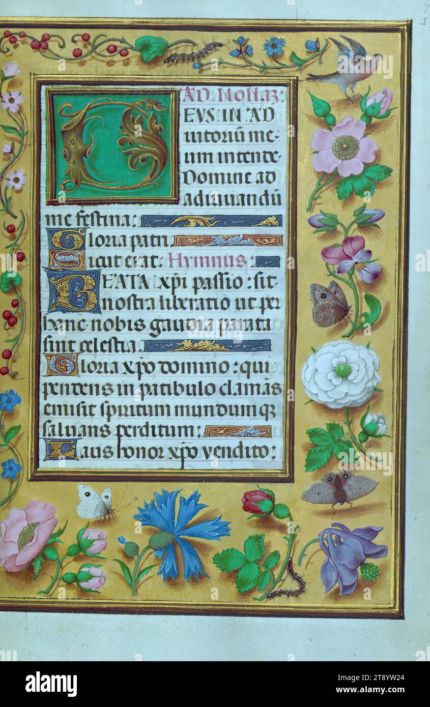Book of Hours (Medieval text, Modern illuminations), Initial ...