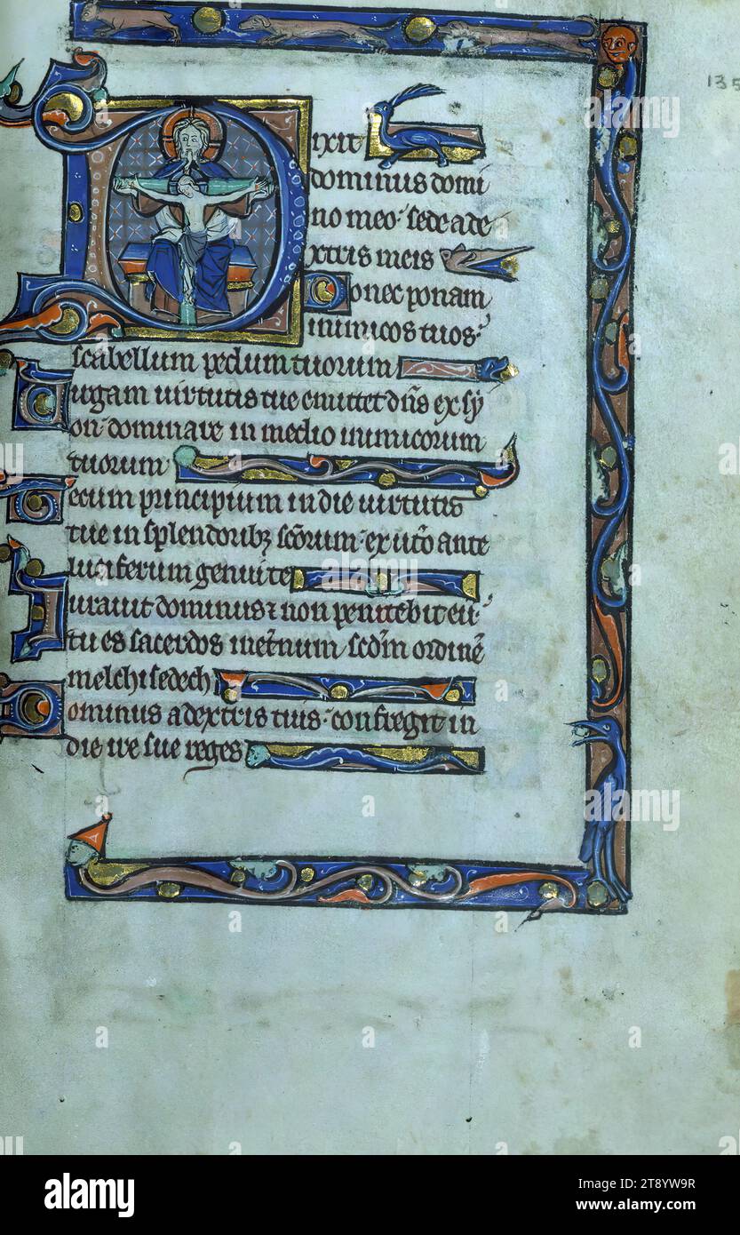 Psalter from a Psalter-Hours (second half in Paris), Initial 'D' with ...
