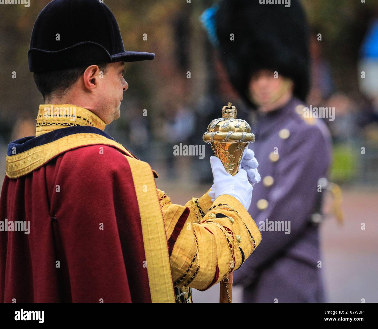 London, UK. 21st Nov, 2023. Members of the British military stand by ...