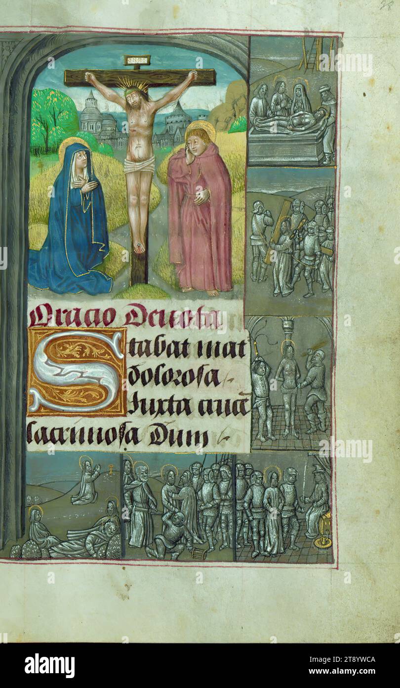 Hours of Duke Adolph of Cleves, Crucifixion, with marginal scenes of ...