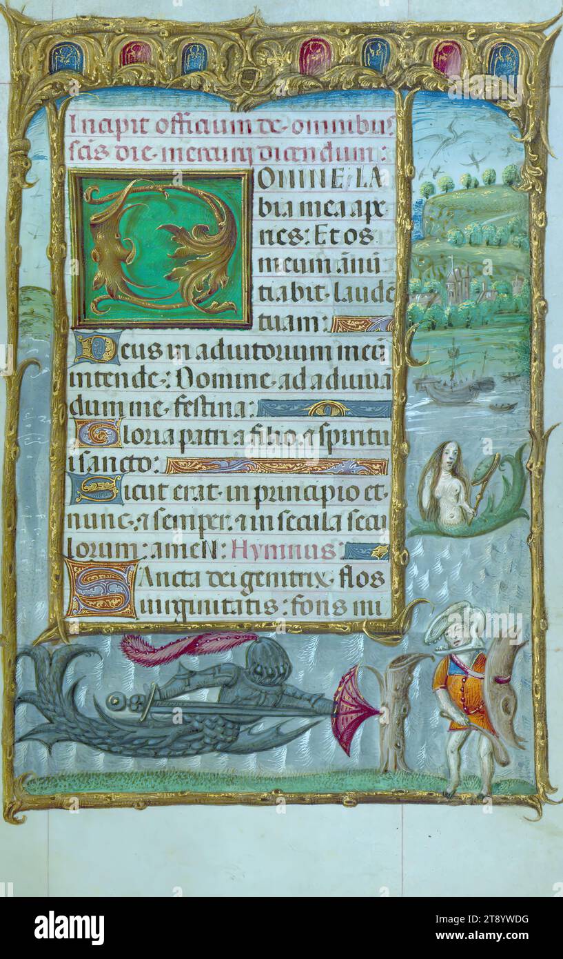 Book of Hours (Medieval text, Modern illuminations), Initial ...