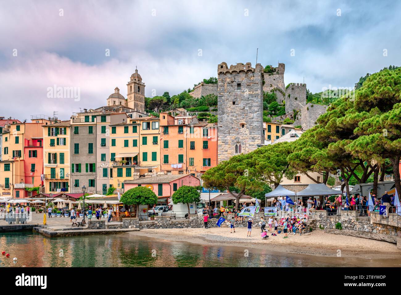 The waterfront of Porto Venere, a picturesque village on the Ligurian ...