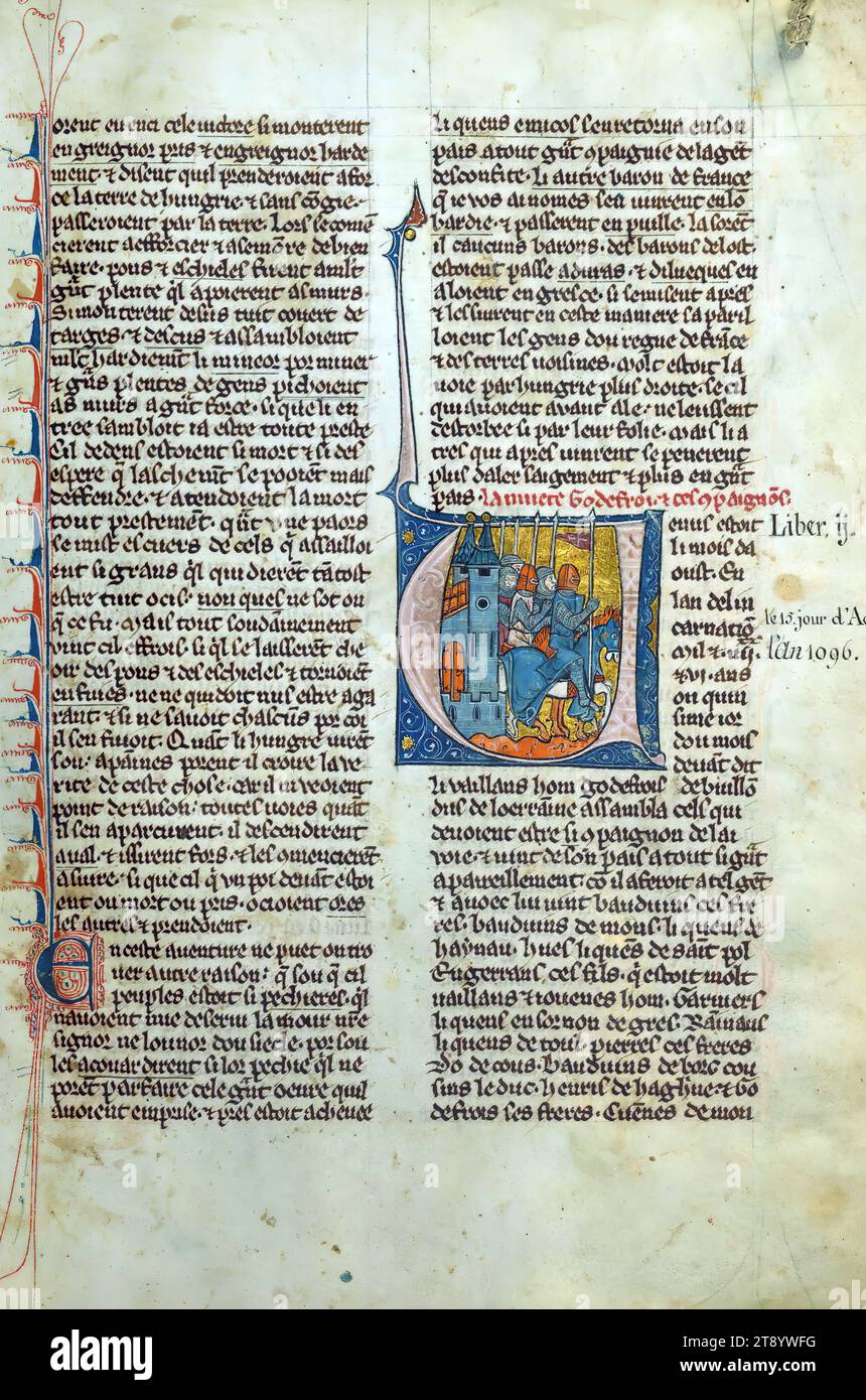 William of Tyre's Histoire d'Outre Mer, Initial 'V' with Godefroy de ...