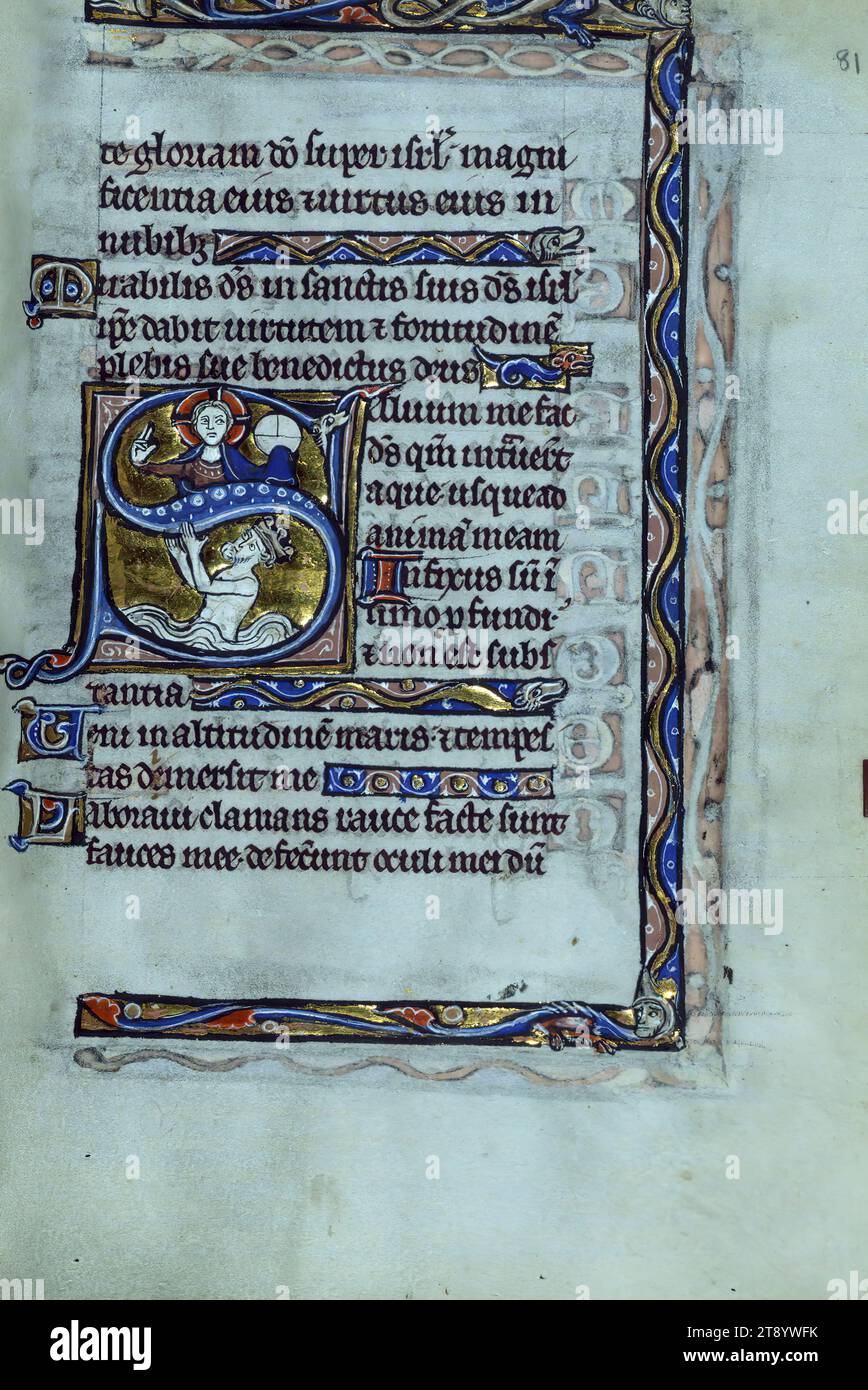 Psalter from a Psalter-Hours (second half in Paris), Initial 'S' with ...