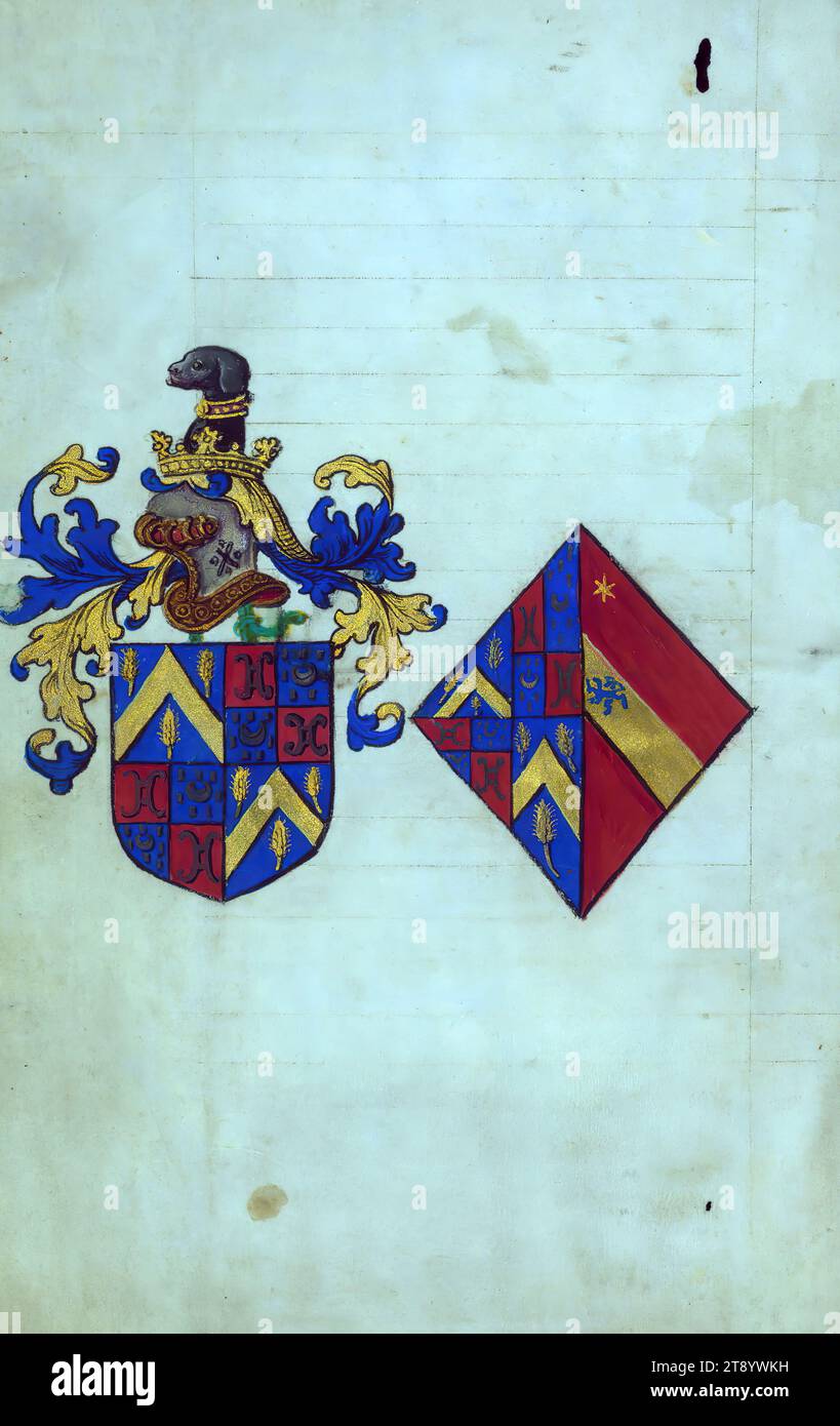 Psalter and Office of the Dead, Armorial shields, including Crohin ...