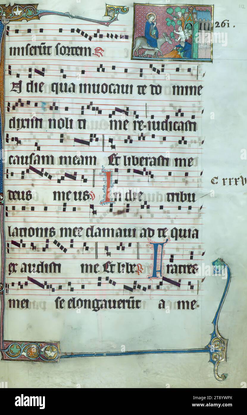 Beaupre Antiphonary, Vol. 3, Entry into Jerusalem, Illuminated in ...