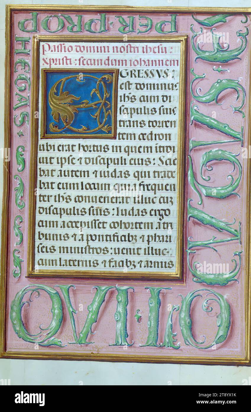 Book of Hours (Medieval text, Modern illuminations), Initial ...