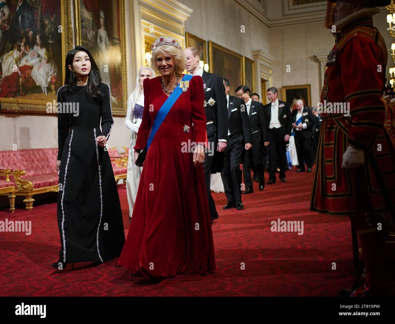 Queen Camilla and the wife of President of South Korea Yoon Suk Yeol ...