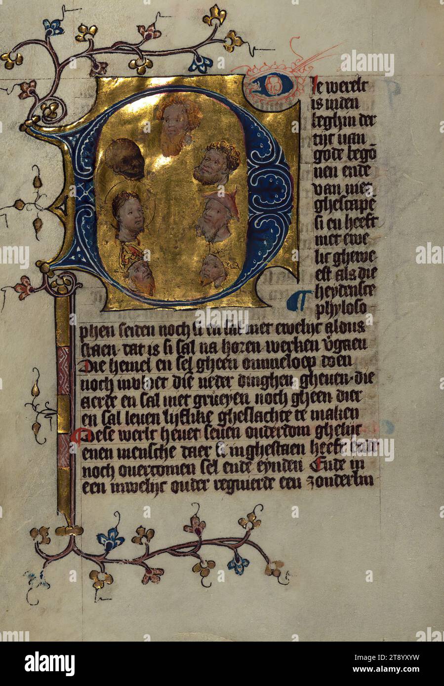 Illuminated Manuscript, Duke Albrecht's Table of Christian Faith (Winter Part), Seven types of ...