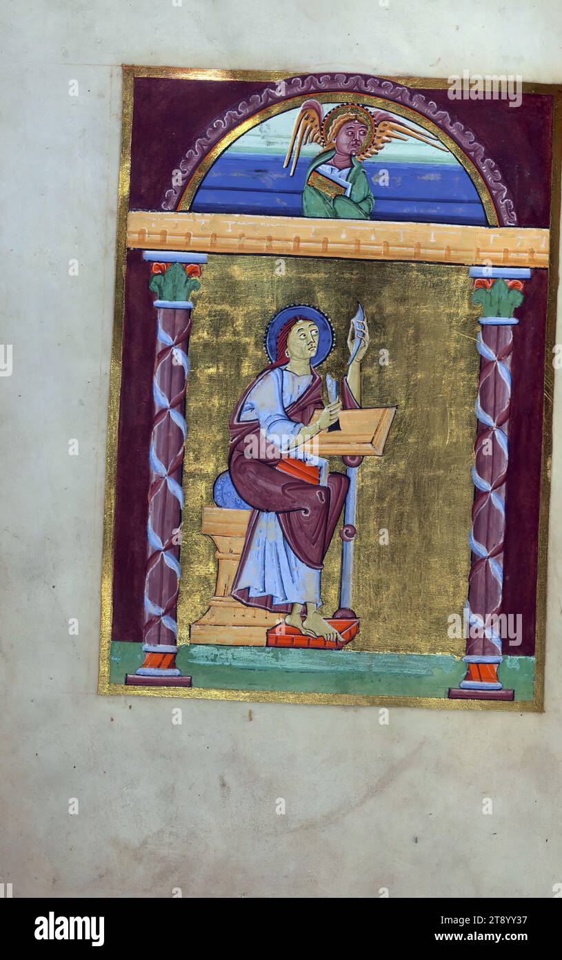 Illuminated Manuscript, Reichenau Gospels, Evangelist portrait of ...