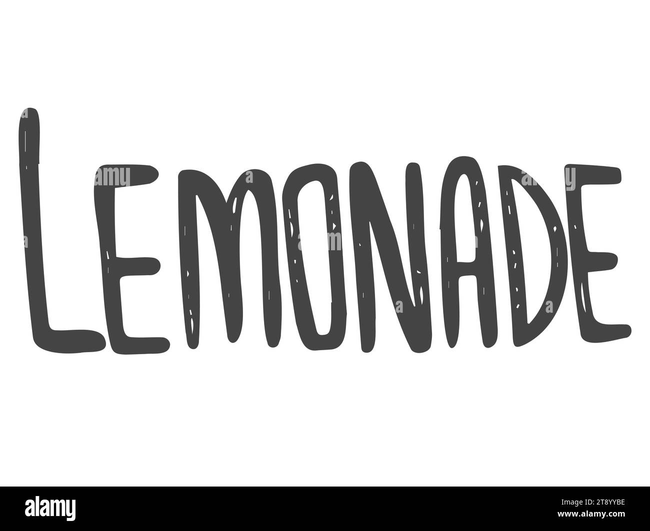 Lemonade lettering with lemon label. Brush calligraphy of word lemonade. Fresh, cold, homemade ...