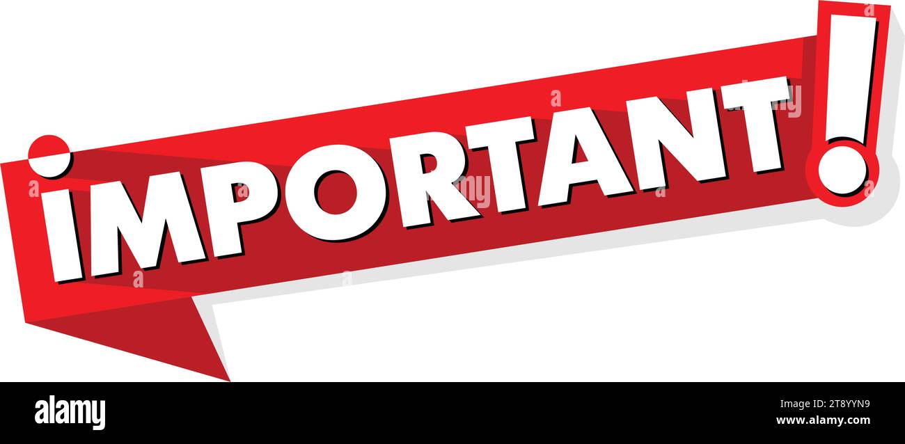 Important notice or message. Red vector banner with exclamation mark ...