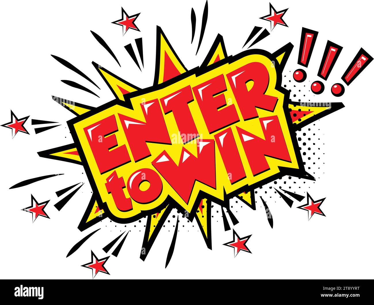 Enter to win bubble blast in comic book style. Vector on transparent ...