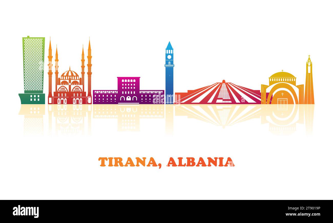 Clock tower of tirana Stock Vector Images - Alamy