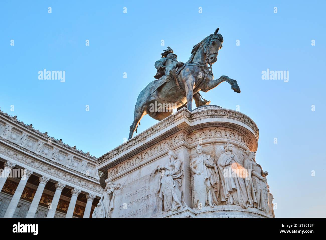 Rome, Italy - October 29 2023: Equestrian Statue of Vittorio Emanuele ...