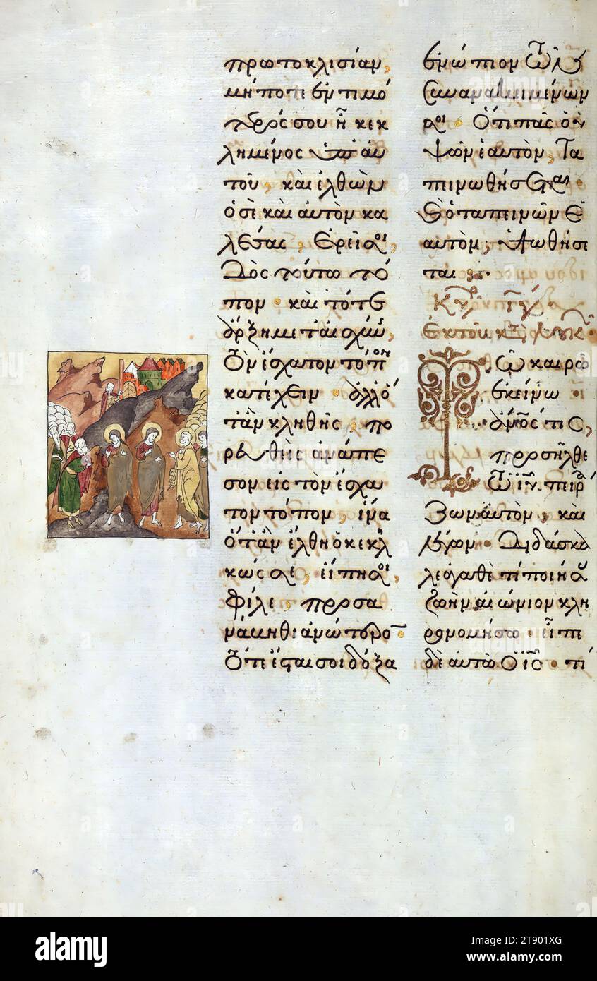 Gospel Lectionary, Christ and the ruler seeking eternal life, This is ...