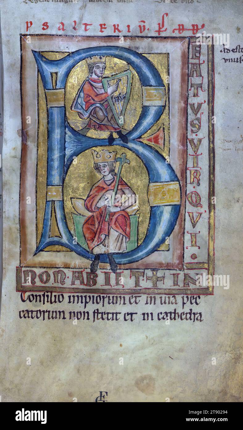 Psalter, David Harping and David Enthroned, This psalter was produced ...
