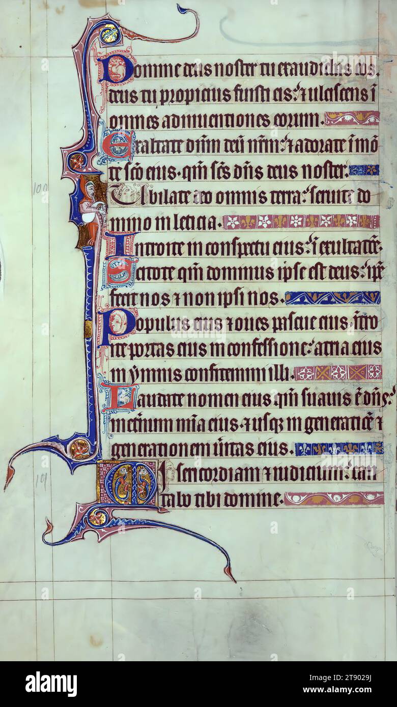 Psalter, Initial 'I' with hybrid figure, This English Psalter was made ...