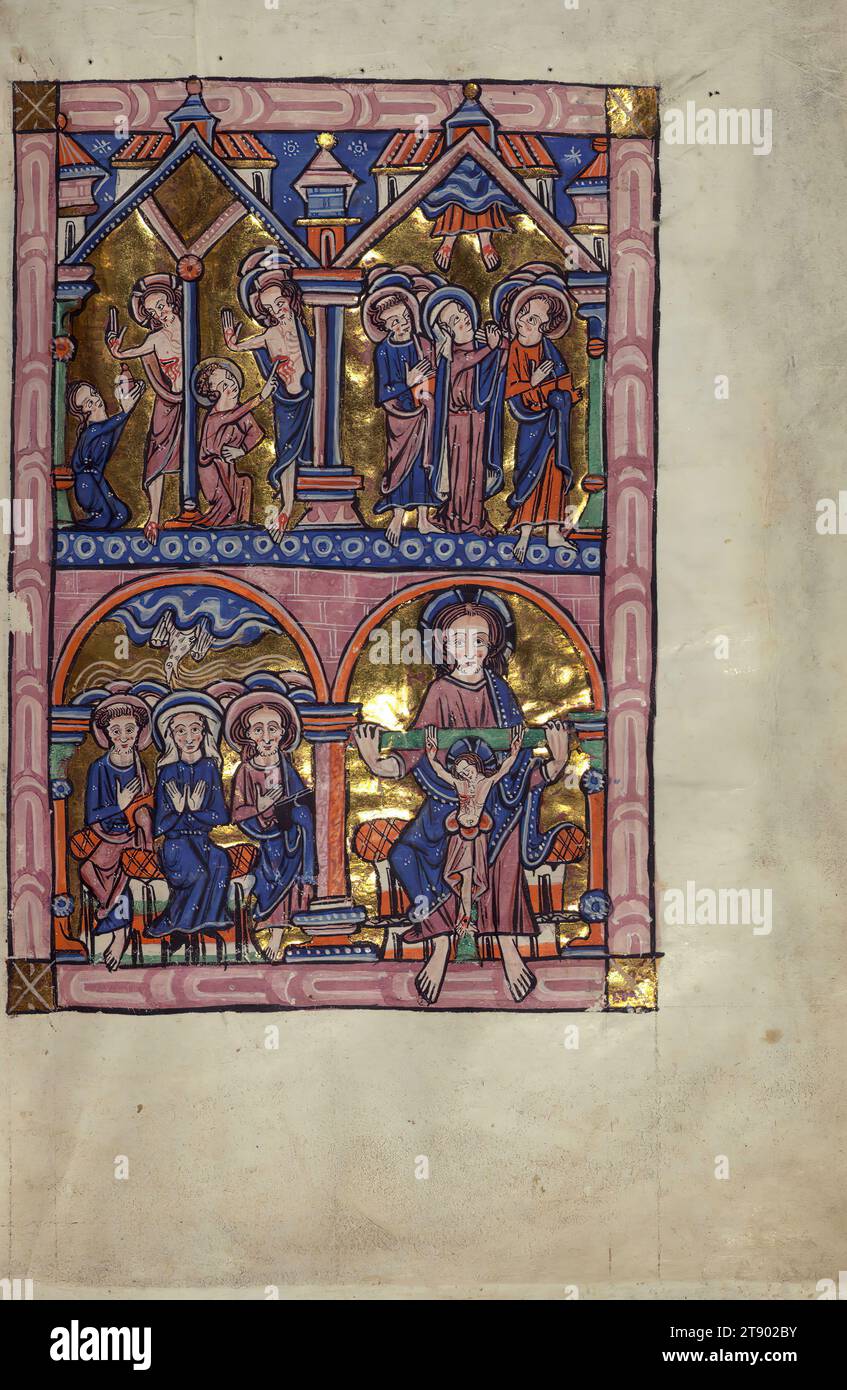 Carrow Psalter, Above: Magdalene (Noli me tangere)/Doubting Thomas ...