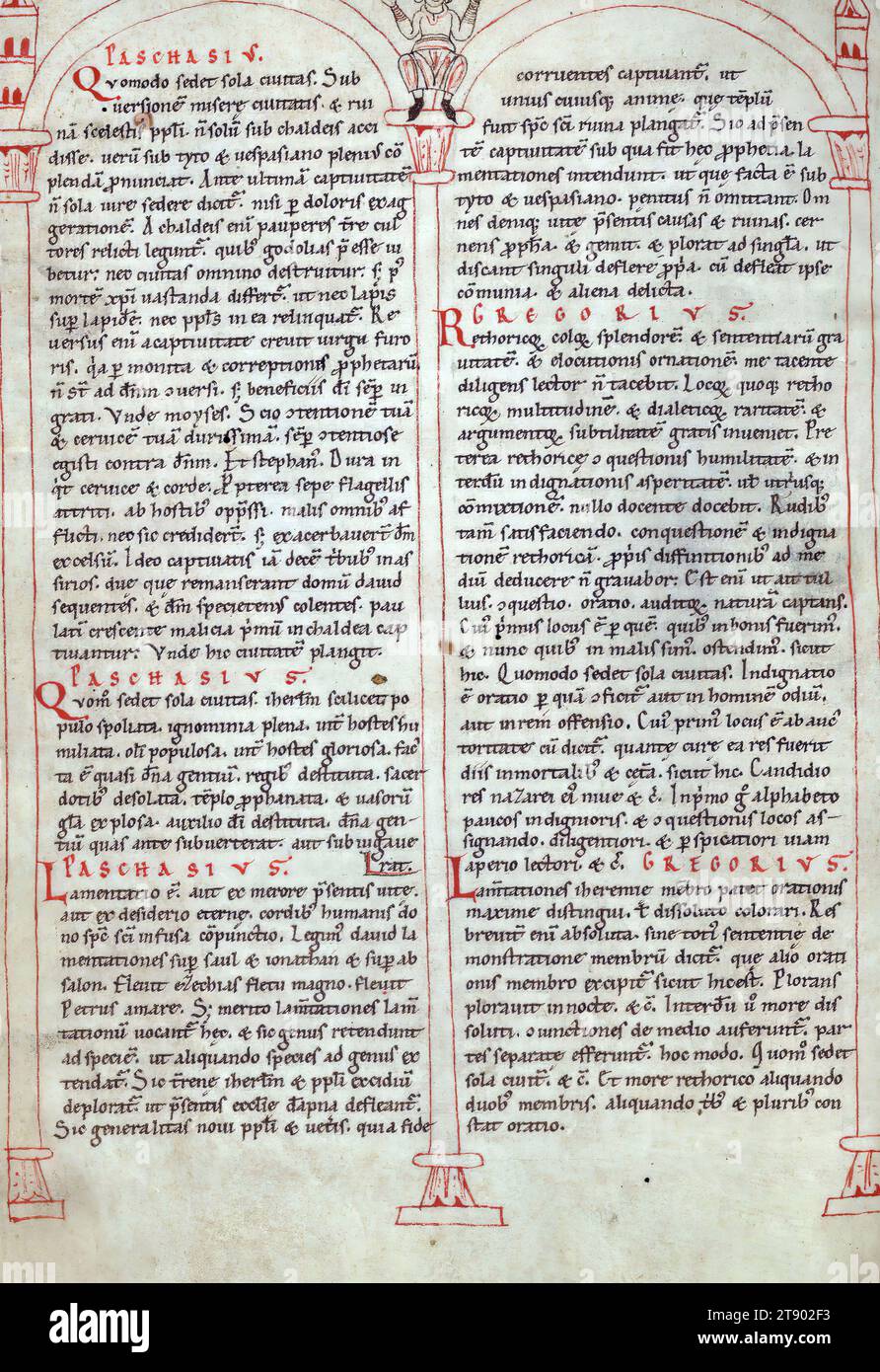 Illuminated Manuscript, Gloss on The lamentations of Jeremiah, Arcade ...