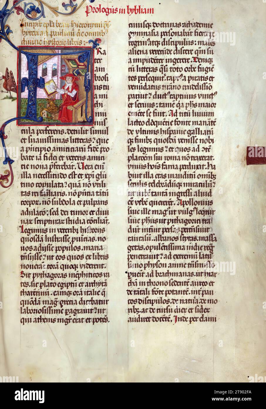 Illuminated Manuscript, Bible (part), St. Jerome in his study, This ...