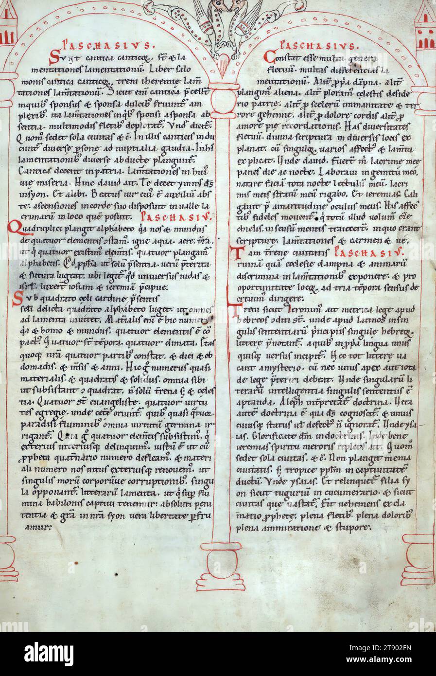 Illuminated Manuscript, Gloss on The lamentations of Jeremiah, Arcade ...