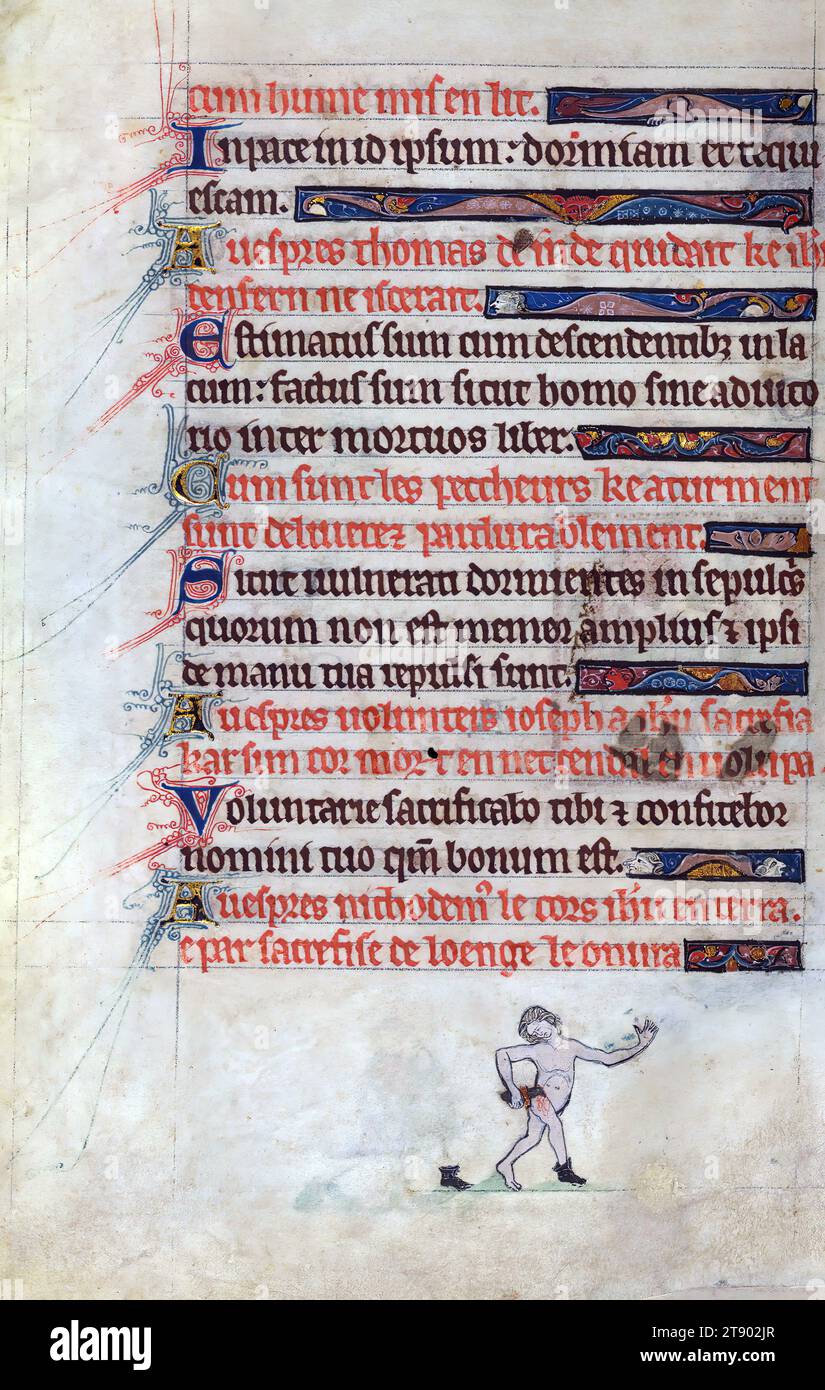 Book of Hours, Grotesque, This is a finely illuminated and ...